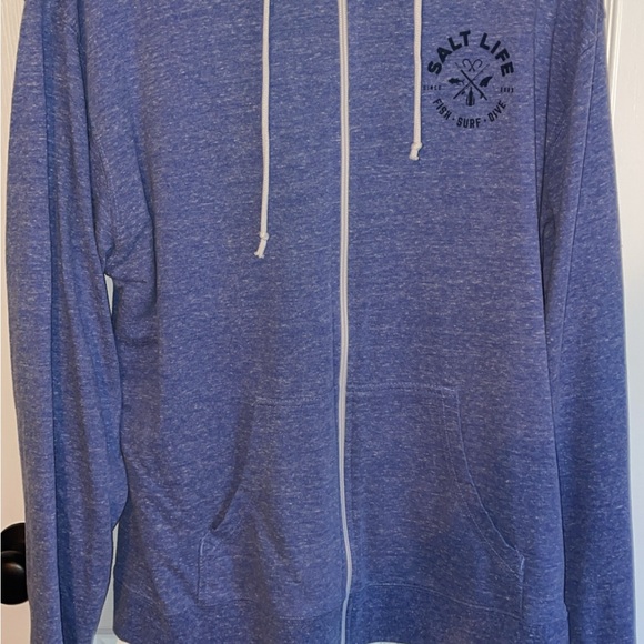 Salt Life | Jackets & Coats | Salt Life Heather Blue Hoodie With White ...